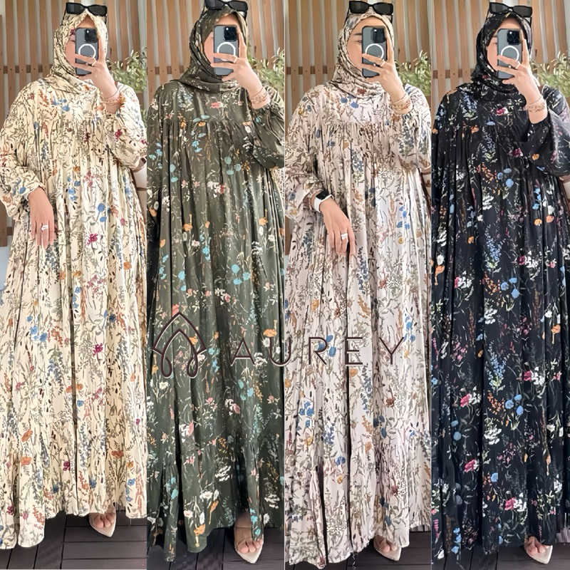 Jual AUREY set hijab gamis amanda busana muslim gamis wanita set hijab ...
