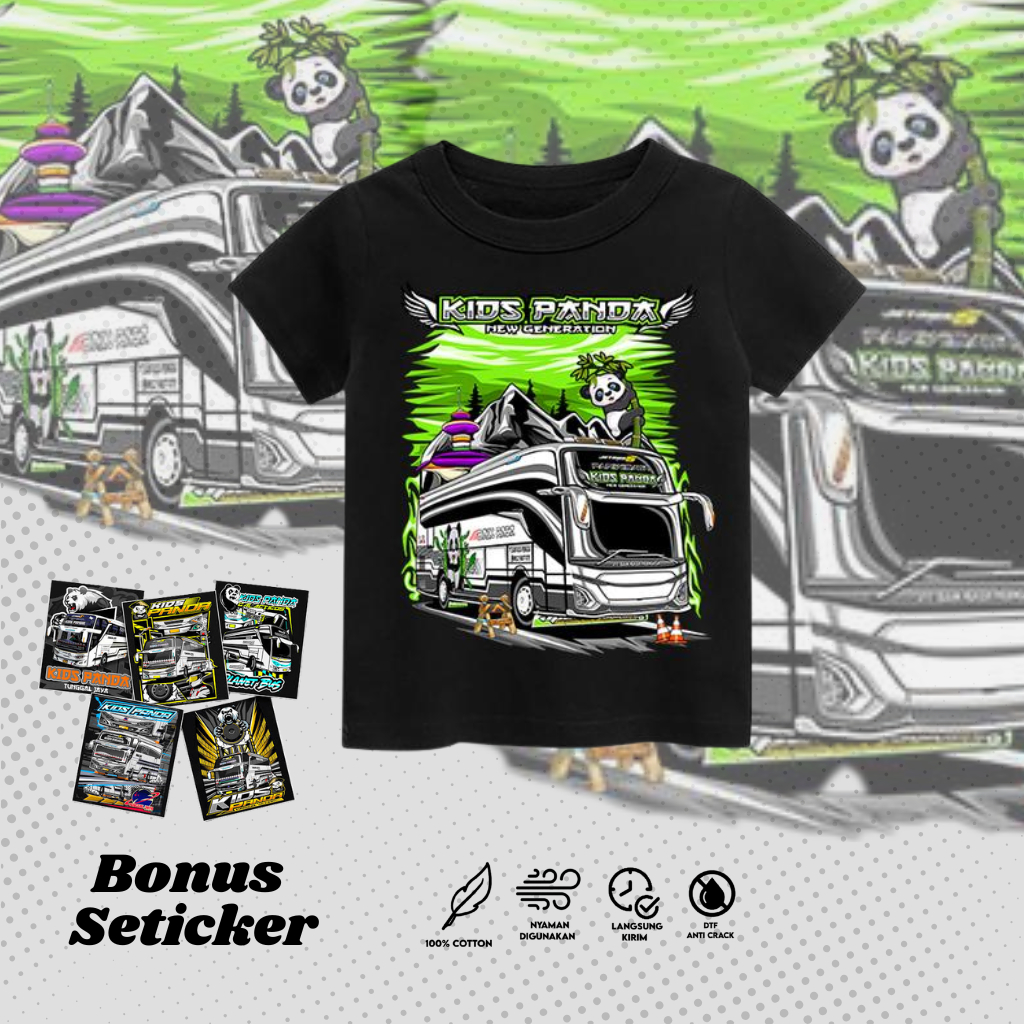 Jual Baju Anak Bus KIDS PANDA NEW JETBUS 5 Kaos Vektor Bus Telolet Anak Laki - Laki 1-12 Tahun ...
