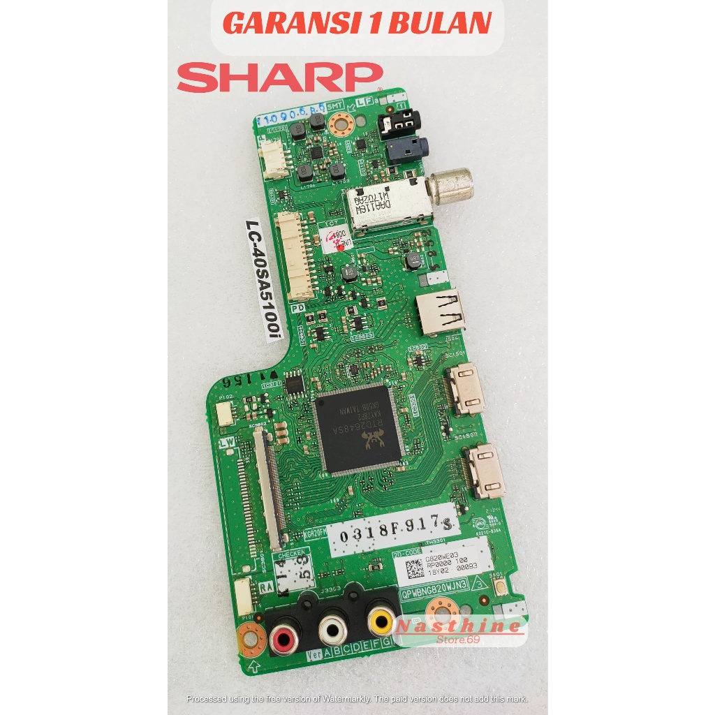 Jual {STOK READY ya !!} / PCB MAINBOARD TV SHARP. LC-40SA5100i | Shopee Indonesia
