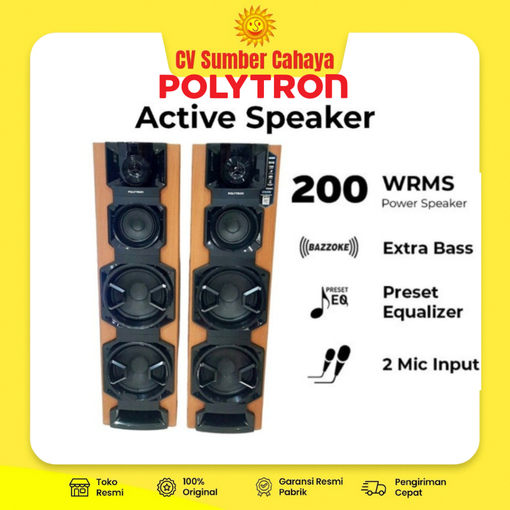 Jual Polytron Speaker Aktif Super Bass Bluetooth LED Display USB PAS ...