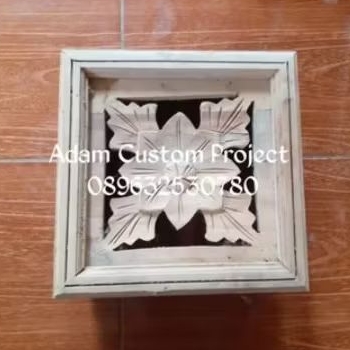 Jual Loster Ukir Kayu Jati Motif Mawar 4 / Loster Ukir Kayu 24 x 24 ...