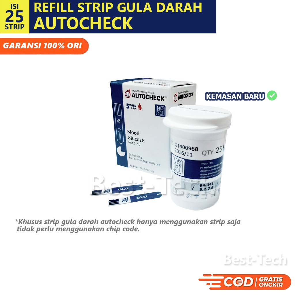 Jual Strip Gula Darah Autocheck Test Strip Blood Glucose | Shopee Indonesia