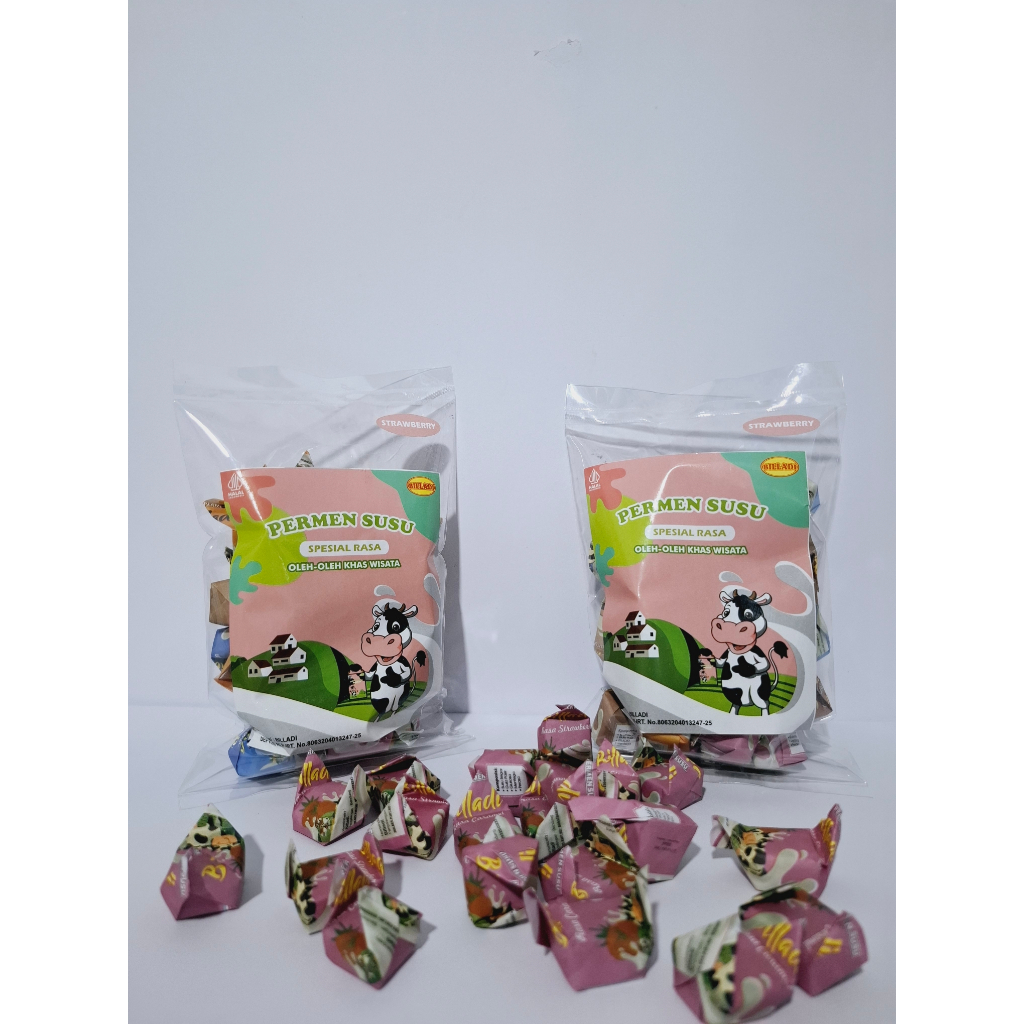 Jual Permen Susu Rasa Stroberi Kemasan Plastik / Cemilan Manis Oleh ...