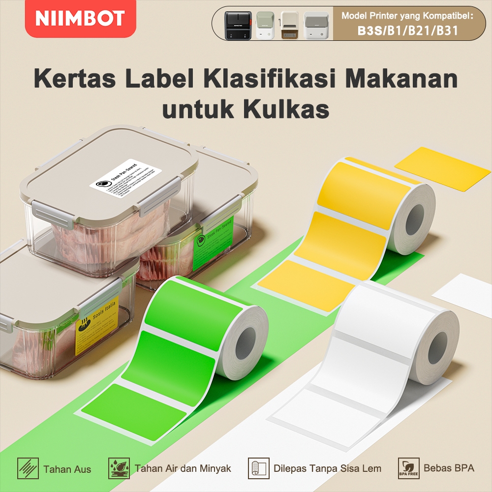 Jual NIIMBOT B21/B1/B3S Stiker Label Dapur Stiker Klasifikasi Makanan ...
