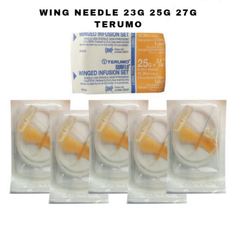 Jual Wing Needle 23G 25G 27G Terumo / Winged Infusion Set ecer | Shopee ...