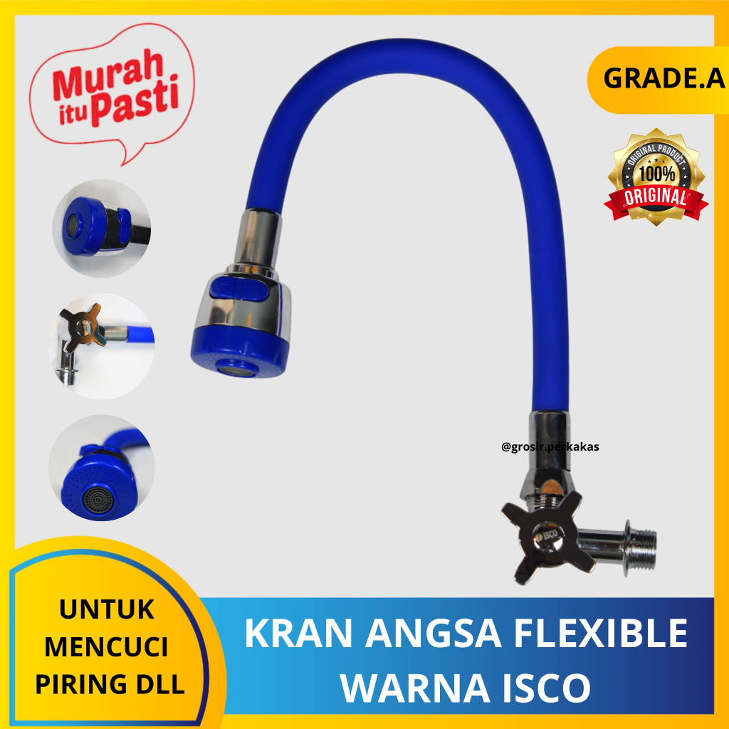 Jual KRAN ANGSA FLEXIBLE WARNA ISCO - 360° - stainless - dapur wastafel ...