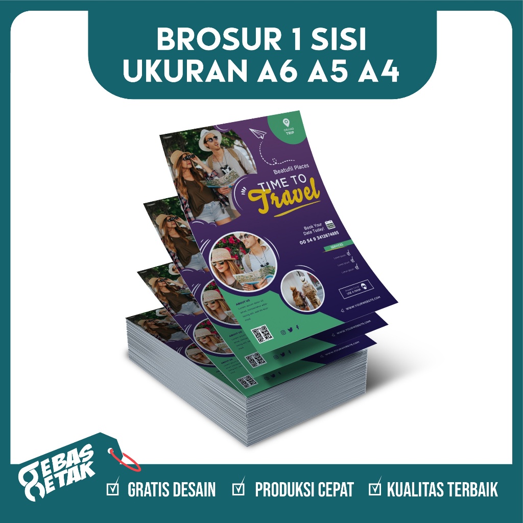 Jual CETAK PRINT BROSUR FLYER LEAFLET 1 SISI CUSTOM DESAIN 1 MUKA UKURAN A6 A5 A4 MURAH | Shopee ...