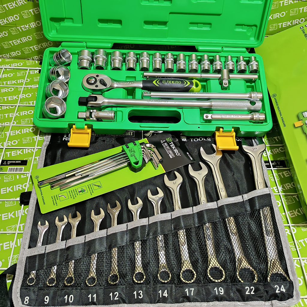 Jual TEKIRO Kunci Sok Shock Set 24Pcs 8 - 32 Mm 1/2 6Pt Box Plastik / Kunci Ring Pas Set 11 pcs ...