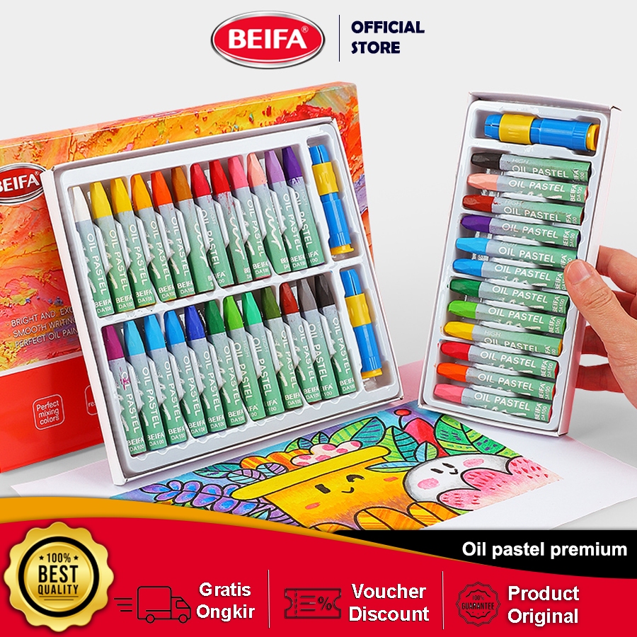 Jual Beifa Oil Pastel 12 Warna DA100 – Krayon Premium Non-Toxic + Bonus ...