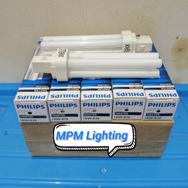 Jual Philips Master PLC 18W/827/830/840/865 2pin / Lampu Bohlam Philips PL-C 18W 2P | Shopee ...