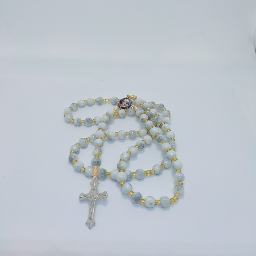 Jual Rosario 77 Bapa kami - Batu Marmer Corak Putih | Shopee Indonesia