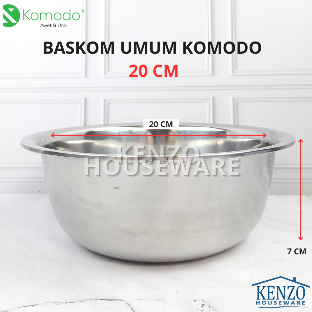 Jual KOMODO Baskom Umum 20 22 24 26 Adonan Sayur Buah Stainless Wadah ...