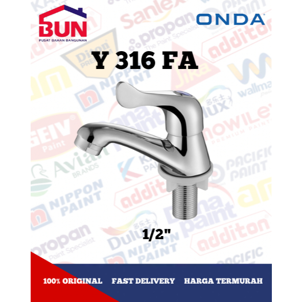 Jual Keran Kran Air Wastafel Cuci Tangan ONDA Y 316 FA Y316 Engkol Basin Tap Murah | Shopee ...
