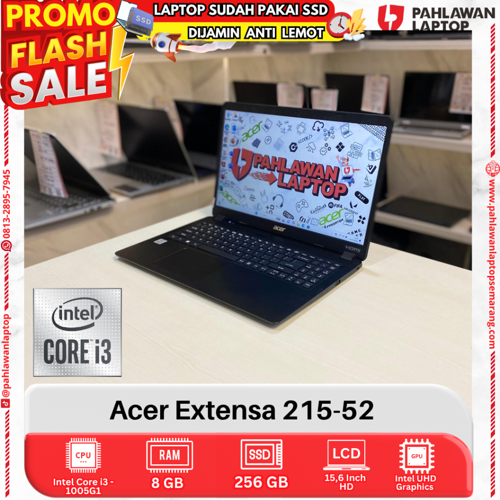 Jual LAPTOP ACER Extensa 215-52 Core i3 GEN 10 RAM 8GB SSD 256GB | Shopee Indonesia
