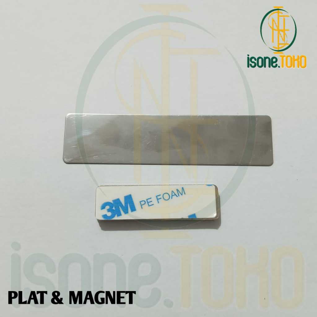Jual Paket Plat Stainlees 0,5mm Name tag Kosongan plus Magnet | Shopee ...