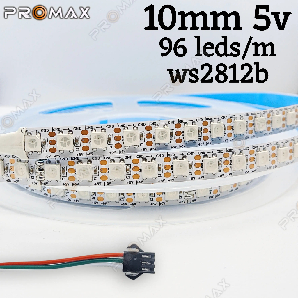 Jual LED WS2812B RGB 96LEDs/m SMD 5050 5v PCB 10mm | Shopee Indonesia