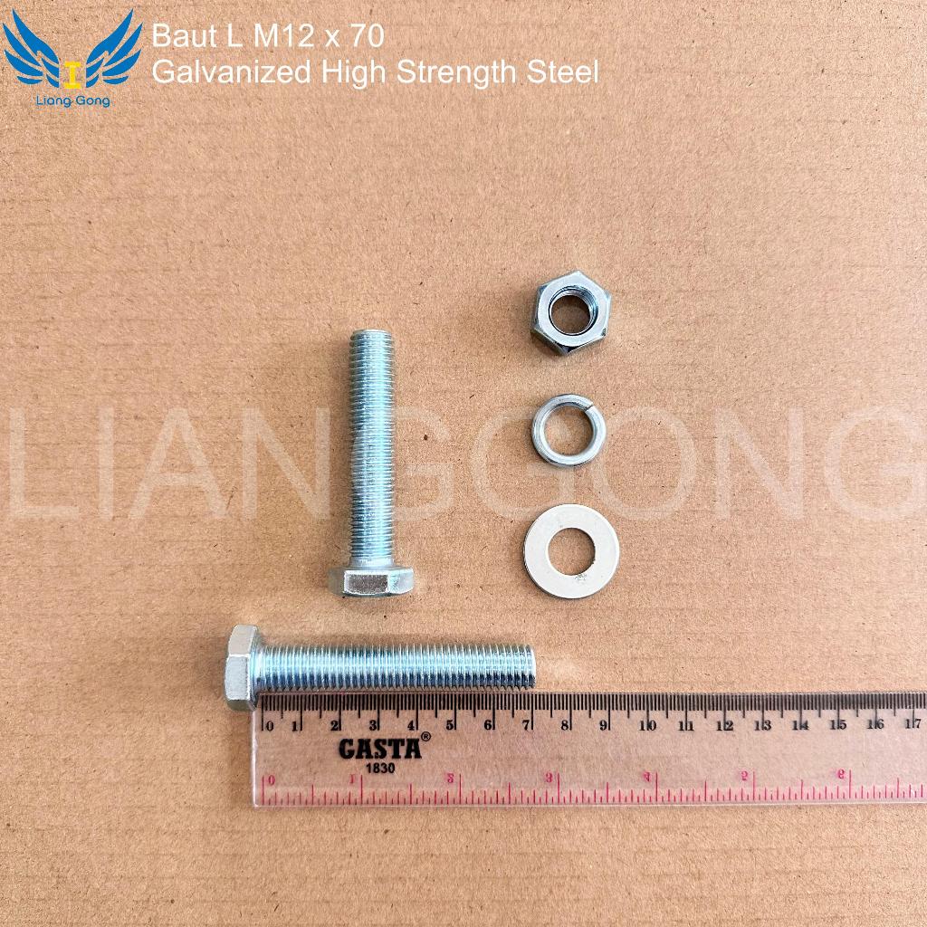 Jual Baut M12x70 Putih Galvanis | Baut Mur Ring Per Ring Plat | Shopee ...