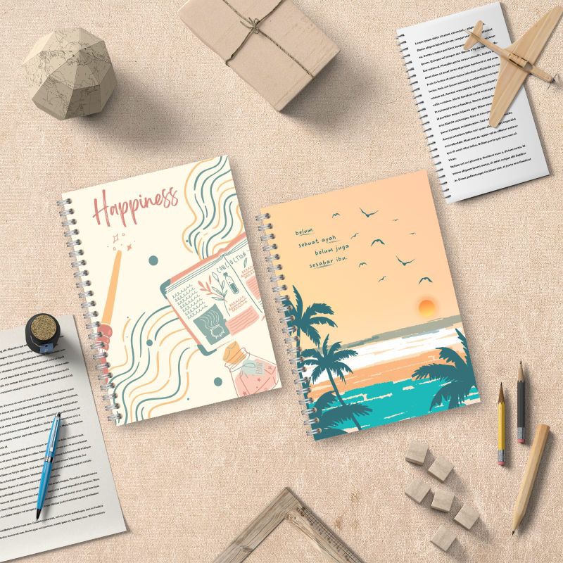 Jual Notebook A5 Buku Catatan A5 Notebook Aesthetic Notebook Spiral Isi ...
