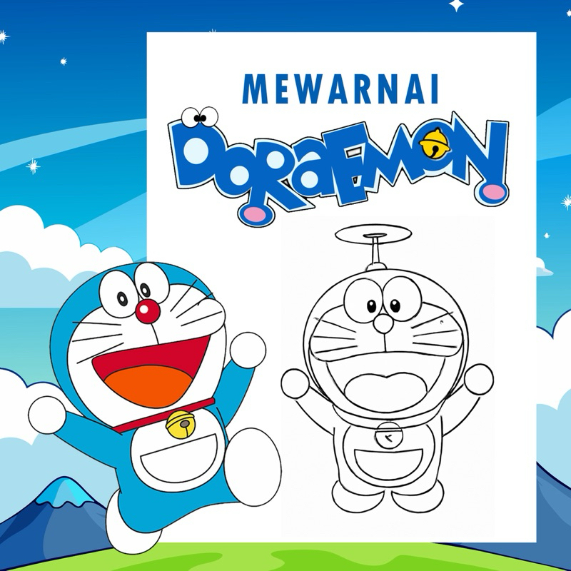 Jual 15 Lembar A5 - Kertas Mewarnai Tema Doraemon - Doraemon | Shopee ...