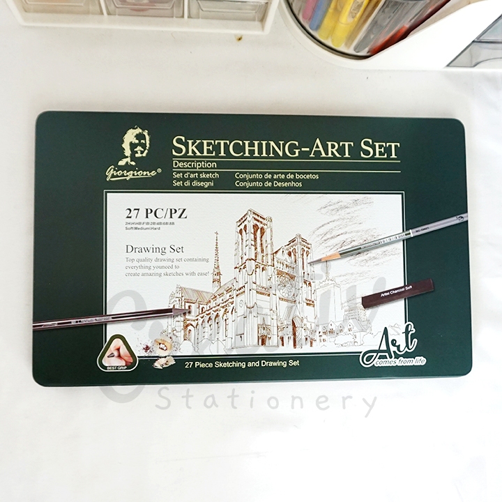 Jual Giorgione Sketching Set Pensil Sketsa Lengkap Cutter Paper Stump ...
