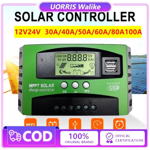 Jual Hijau 100A Solar Charge Controller LCD LED Display Solar PWM 12V ...