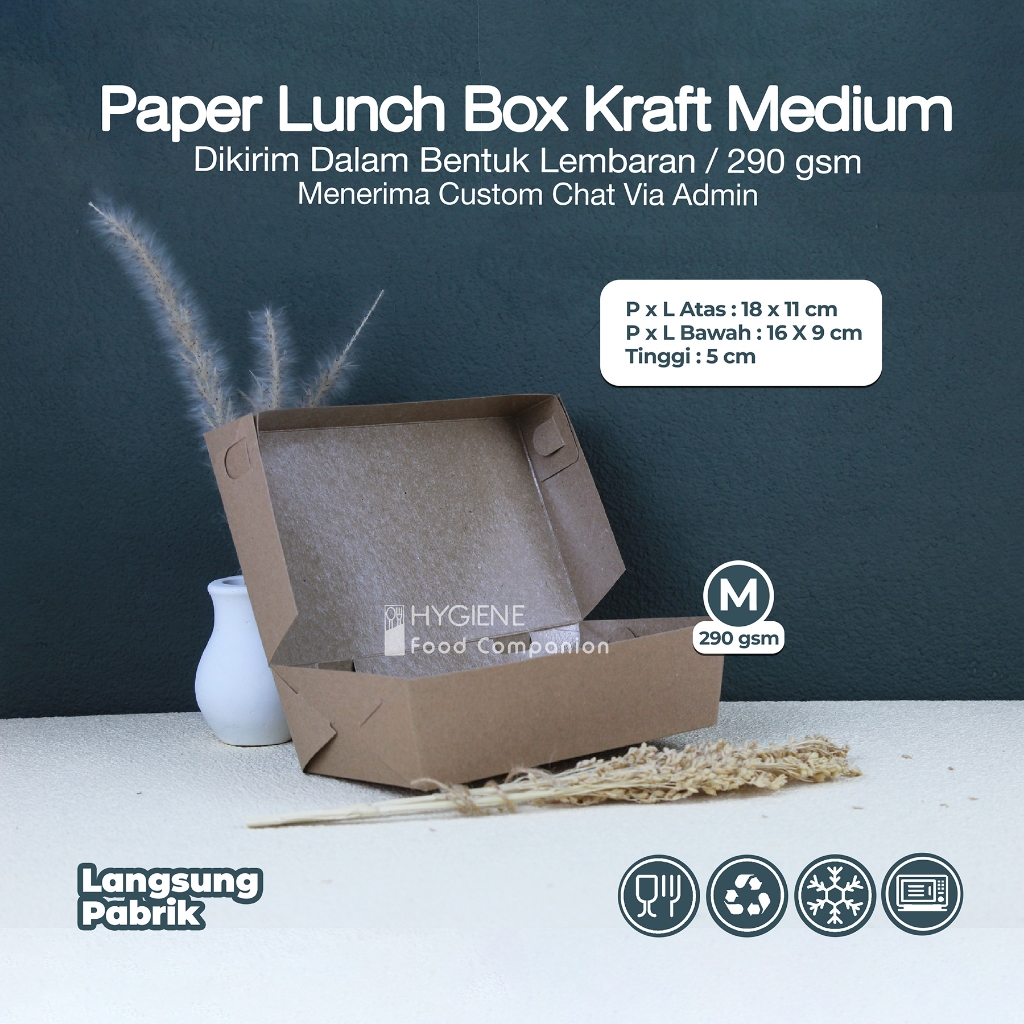 Jual PAPER LUNCH BOX SIZE M BAHAN KRAFT FULL LAMINASI / LUNCH BOX PAPER KRAFT MEDIUM | Shopee ...