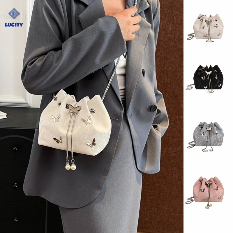 Jual Ready/COD Tas Selempang Wanita Mini Bucket Bag Kupu Kupu Cute ...
