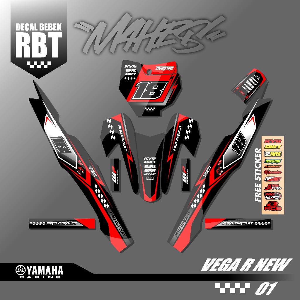 Jual Decal Stiker RBT VEGA R NEW Sticker Variasi Striping Bebek Modif ...
