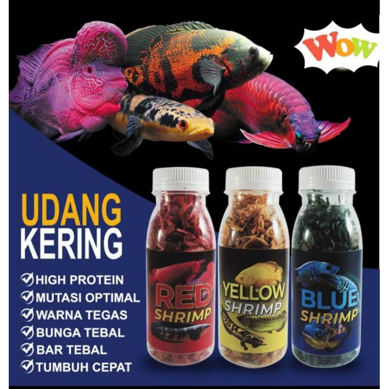 Jual Udang Kering Pakan Ikan Predator Channa Yellow Sentarum Maru Blue ...