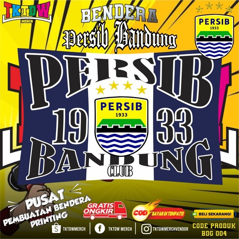 Jual FLAG PERSIB BINTANG 4 READY STOK TERBARU ( BDG 004 ) | Shopee ...