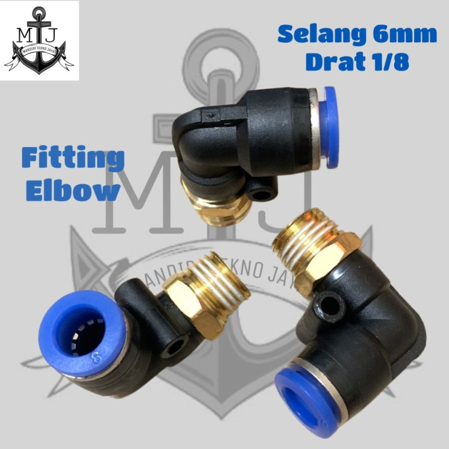 Jual FITTING MPL 06-01 ELBOW PNEUMATIC SELANG 6MM DRAT 1/8" | Shopee Indonesia