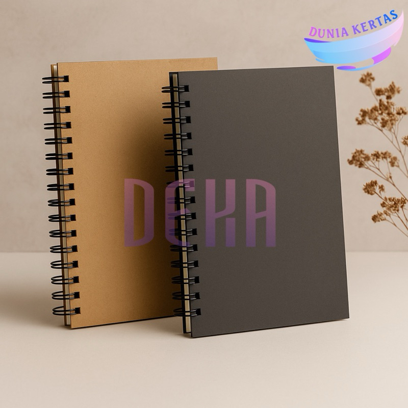 Jual DK Buku Spiral Hitam & Coklat Notebook A5 A6 Vintage Aesthetic ...