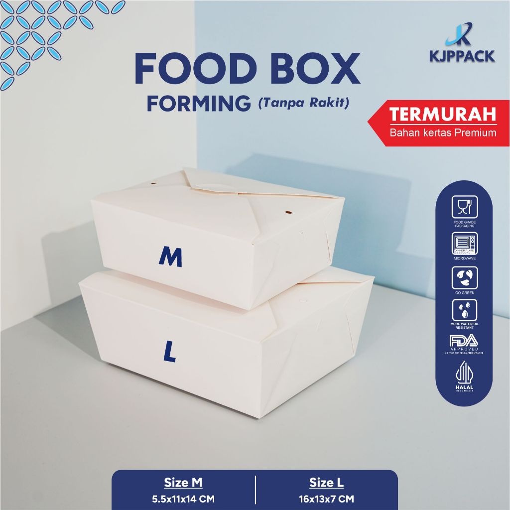 Jual KJPPACK Food Box Premium Laminasi (M, L) 14x11x6 cm & 16x13x7 cm ...