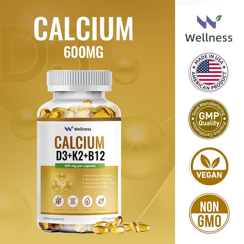 Jual Wellness Calcium Vitamin D3 + K2 + B12 5000IU Kesehatan Tulang 120 Kapsul | Shopee Indonesia