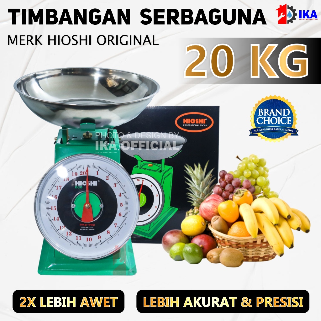 Jual HIOSHI /Timbangan Duduk 20 kg / Manual / Analog / Buah / Sayur / Daging / Laundry / 20Kg ...