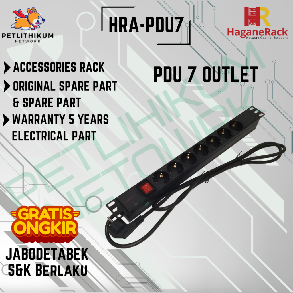 Jual PDU 7 OUTLET - POWER DISTRIBUTION UNIT RACK SERVER HAGANERACK ...
