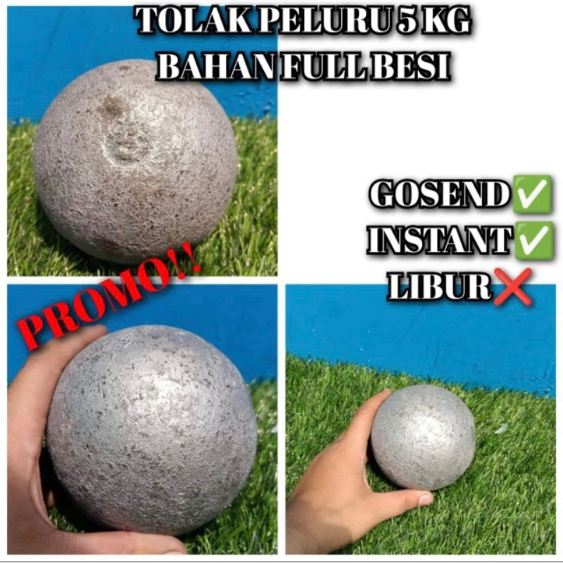 Jual TOLAK PELURU BESI FULL SOLID 1 KG || olahraga atletik besi solid ...