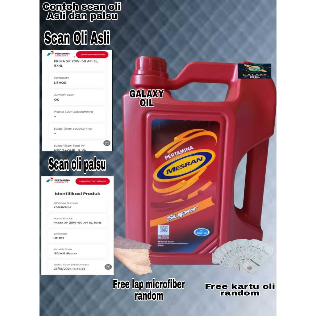 Jual OLI PERTAMINA MESRAN SUPER 4LITER 20W-50 MESIN BENSIN GALON MOBIL ...