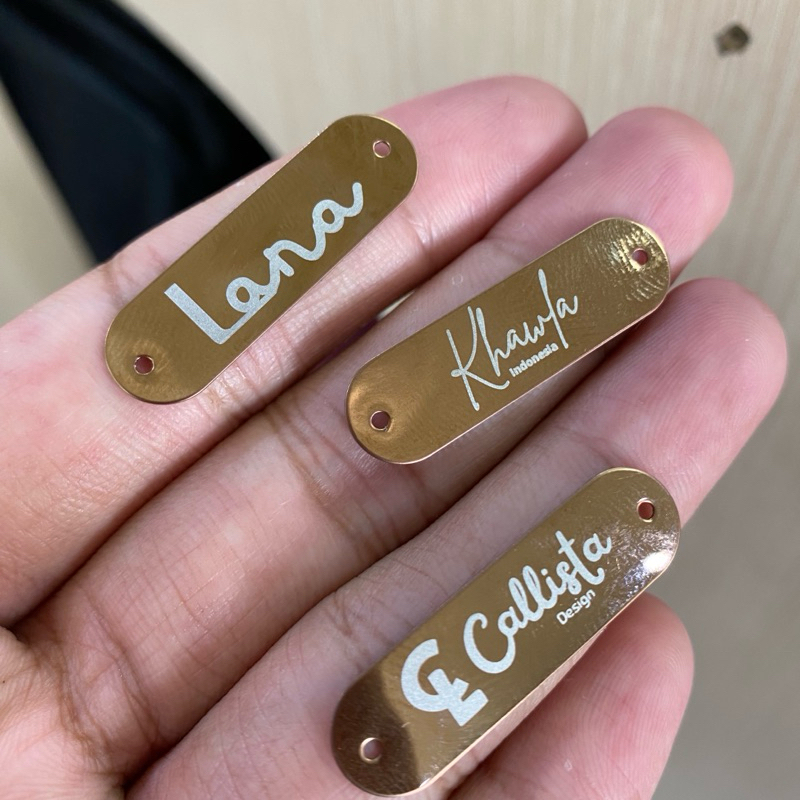 Jual label hijab label besi label stanlees custom nama label besi anti ...