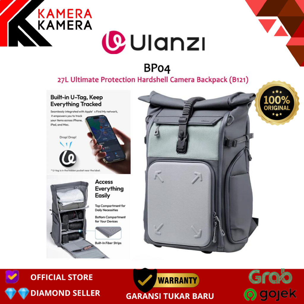Jual Ulanzi BP04 Pro Smart Hardshell Camera Backpack with Tracking System | Shopee Indonesia