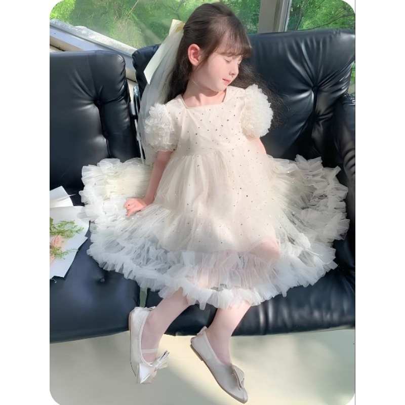 Jual (USIA 7-8TH) DKHI-DRESS KREM BINTANG TILE HALUS*DRESS SAJA ...