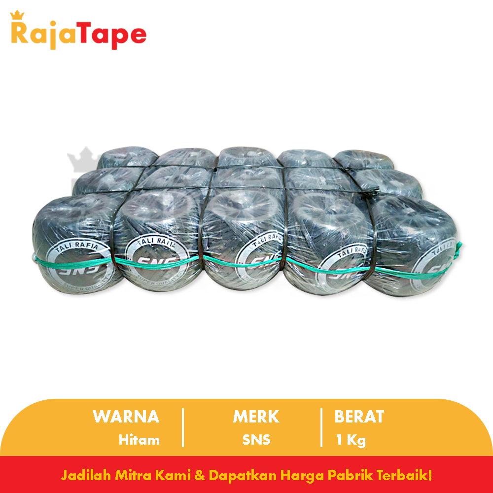 Jual KHUSUS SAMEDAY / INSTANT (1 BALL) Tali Rafia Hitam SNS Super Tebal ...