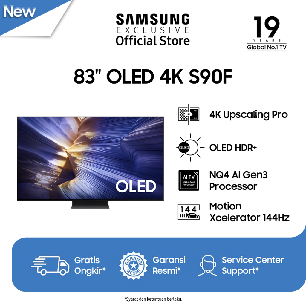 Jual Samsung Smart TV 83" OLED 4K S90F | OLED HDR+ | 4K AI Upscaling | QA83S90FAEXXD | Shopee ...