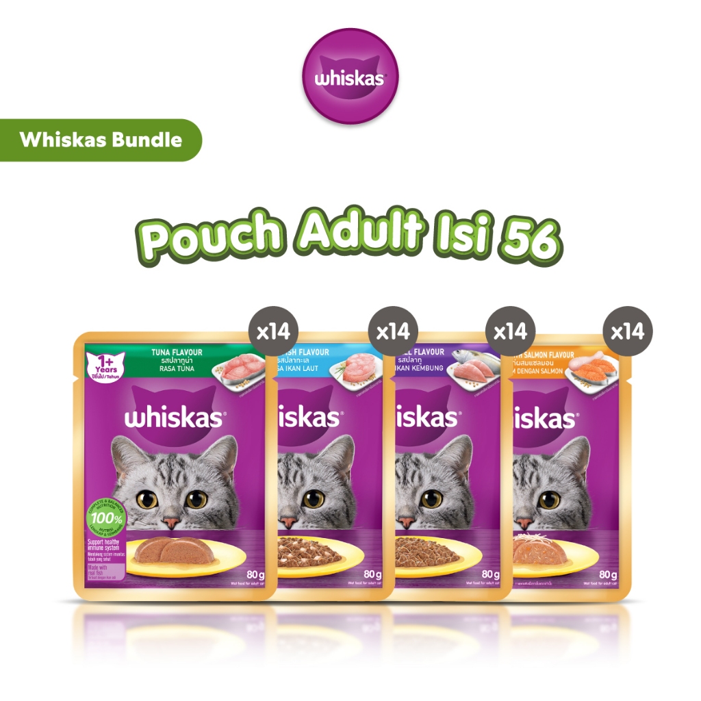 Jual [BEST SELLER] Whiskas Makanan Kucing Basah Pouch Dewasa 80 gr ...