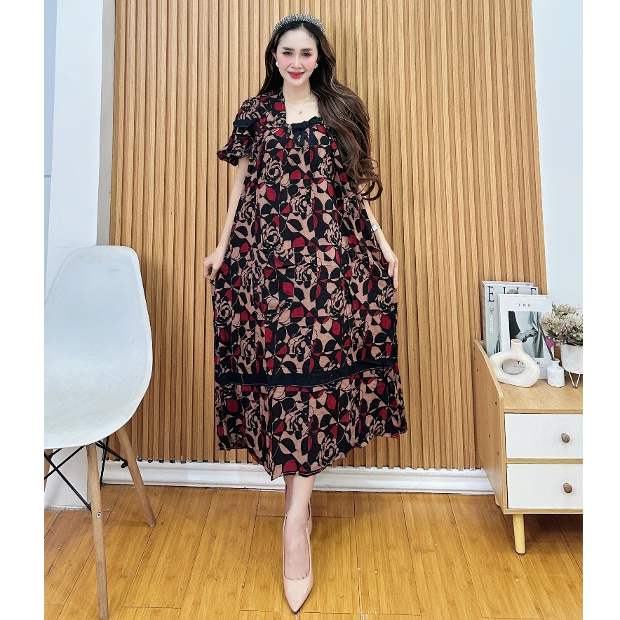 Jual Daster Long Dress Wanita Centini Series Tali empat Busui Rayon ...