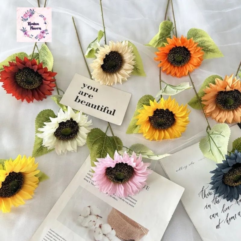 Jual Bunga Matahari Tangkai Artificial Dekorasi Import | Shopee Indonesia
