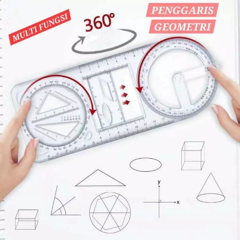 Jual penggaris geometri penggaris multifungsi penggaris segi tiga ...