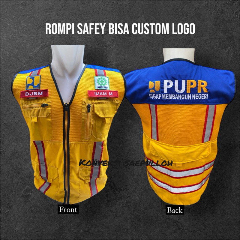Jual Rompi PUPR terbaru, rompi safety first, rompi lapangan american ...