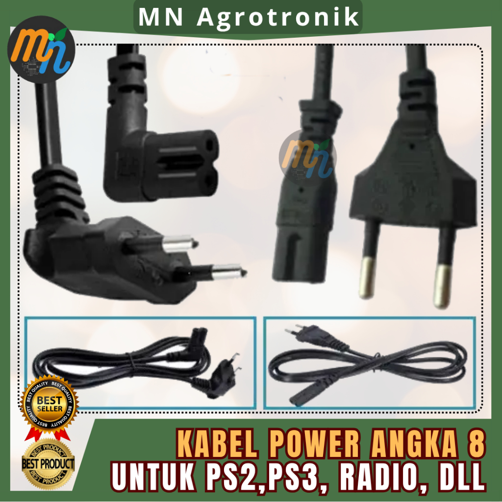 Jual Kabel power angka 8 untuk PS2,PS3, radio ,dll | Shopee Indonesia