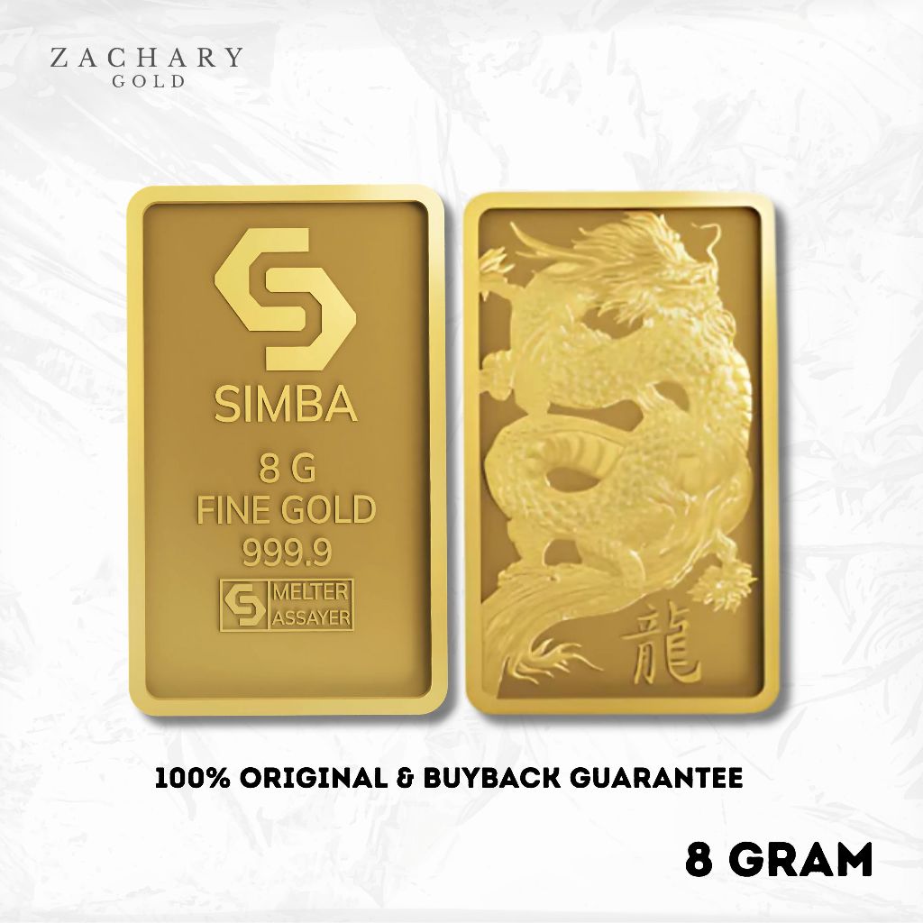 Jual SIMBA REFINERY Emas Logam Mulia 8 Gram Dragon - LM Batangan ...
